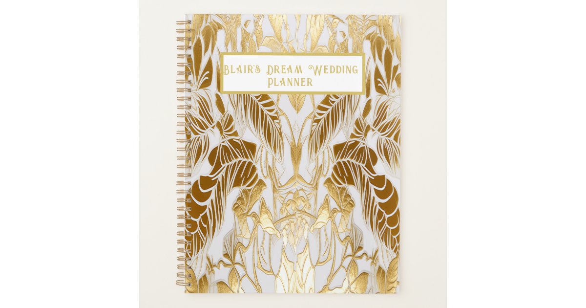 Elegant Gold and Ivory Wedding Planner | Zazzle