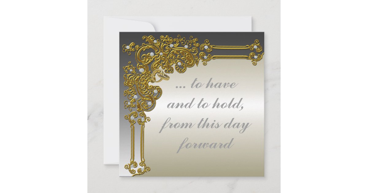 Elegant Gold and Silver Wedding Invitation | Zazzle