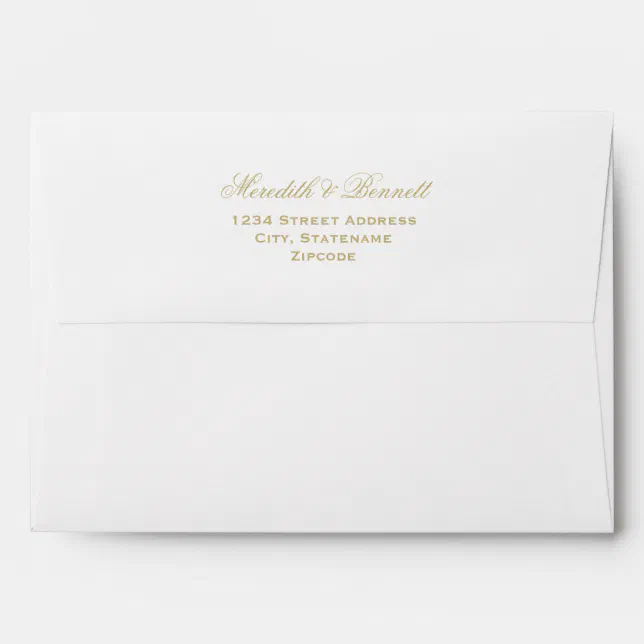 Elegant Gold and White Vintage Glamour Wedding Envelope | Zazzle