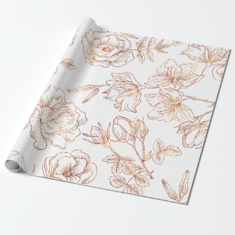 Elegant Gold and White Wedding Wrapping Paper | Zazzle