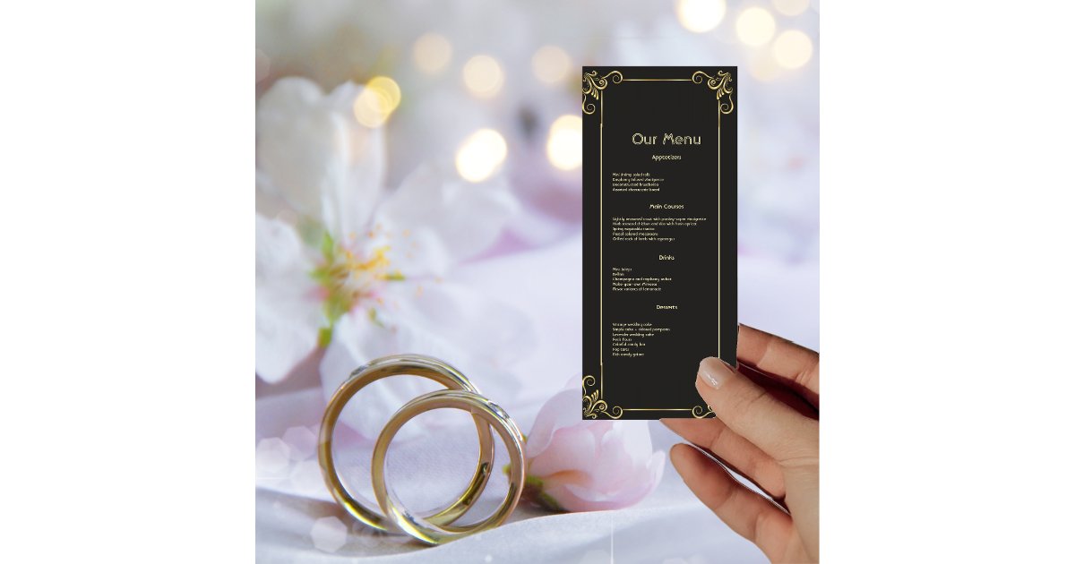 Elegant Gold Art Deco Vintage Dinner Menu Card | Zazzle