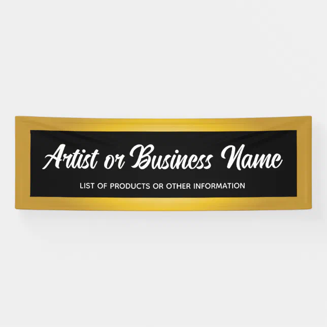 Elegant Gold Art Show Maker Fair Vendor Banner | Zazzle