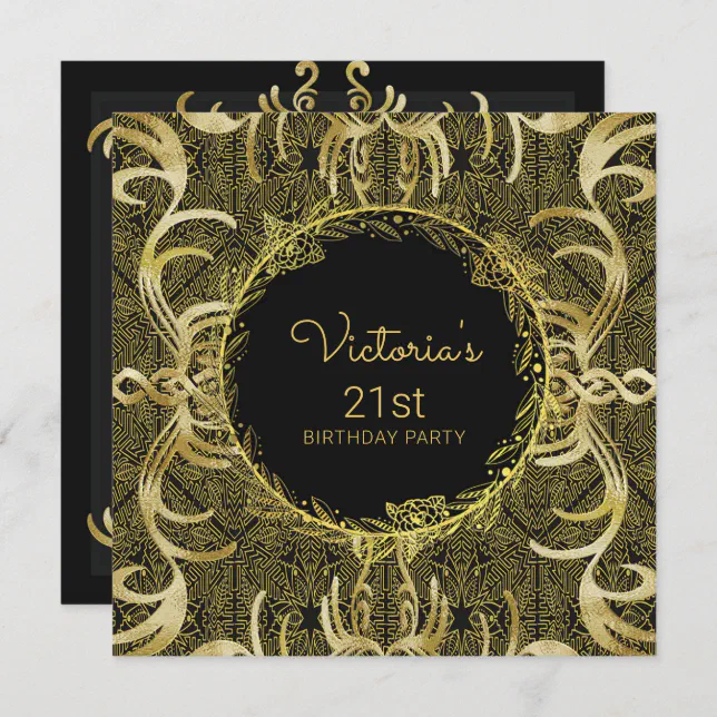 Elegant Gold Birthday Invitation | Zazzle