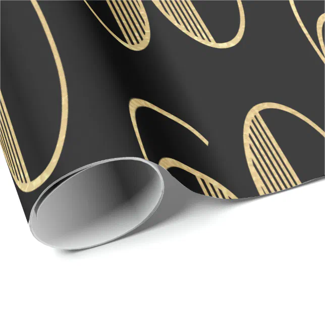 Elegant Gold & Black 60th Birthday Wrapping Paper | Zazzle