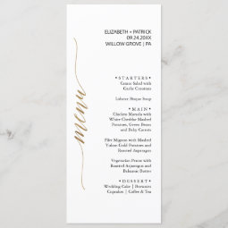 Elegant Gold & Black Calligraphy Dinner Menu Card | Zazzle