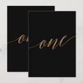 Elegant Gold & Black Calligraphy Table Number One | Zazzle