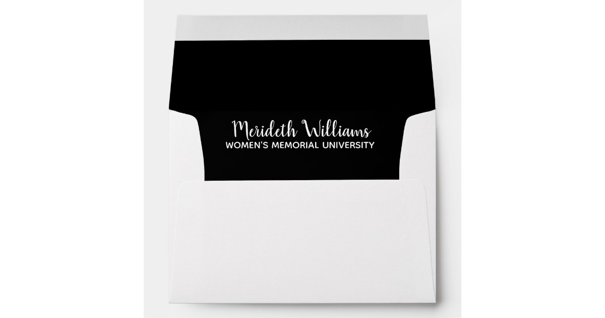 Elegant Gold Black Custom Graduation Envelope | Zazzle