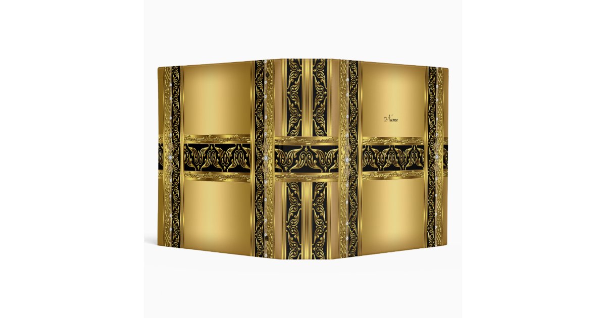 Elegant Gold Black Diamond Binder | Zazzle