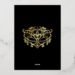Elegant Gold & Black Masquerade Sweet 16 Party Foil Invitation | Zazzle