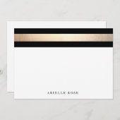 Elegant Gold Black Stripe Note Card | Zazzle