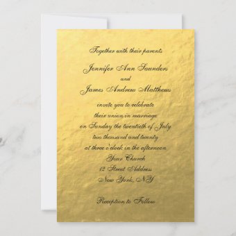 Elegant Gold Black Wedding Invitation Initial | Zazzle