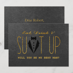 Elegant Gold & Black WILL YOU BE MY BEST MAN Invitation | Zazzle