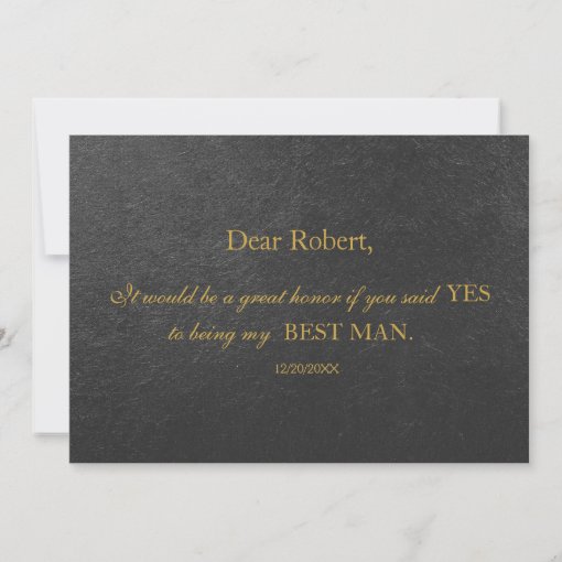 Elegant Gold & Black WILL YOU BE MY BEST MAN Invitation | Zazzle