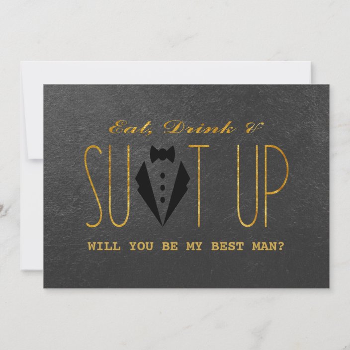 Elegant Gold & Black WILL YOU BE MY BEST MAN Invitation | Zazzle.com
