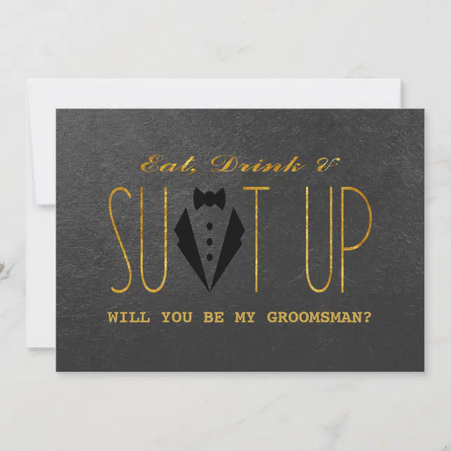 Elegant Gold & Black WILL YOU BE MY GROOMSMAN Invitation | Zazzle