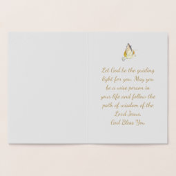 Elegant Gold Blessings On Your Christening Real Foil Card | Zazzle