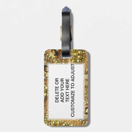 Elegant gold bling luggage tag | Zazzle