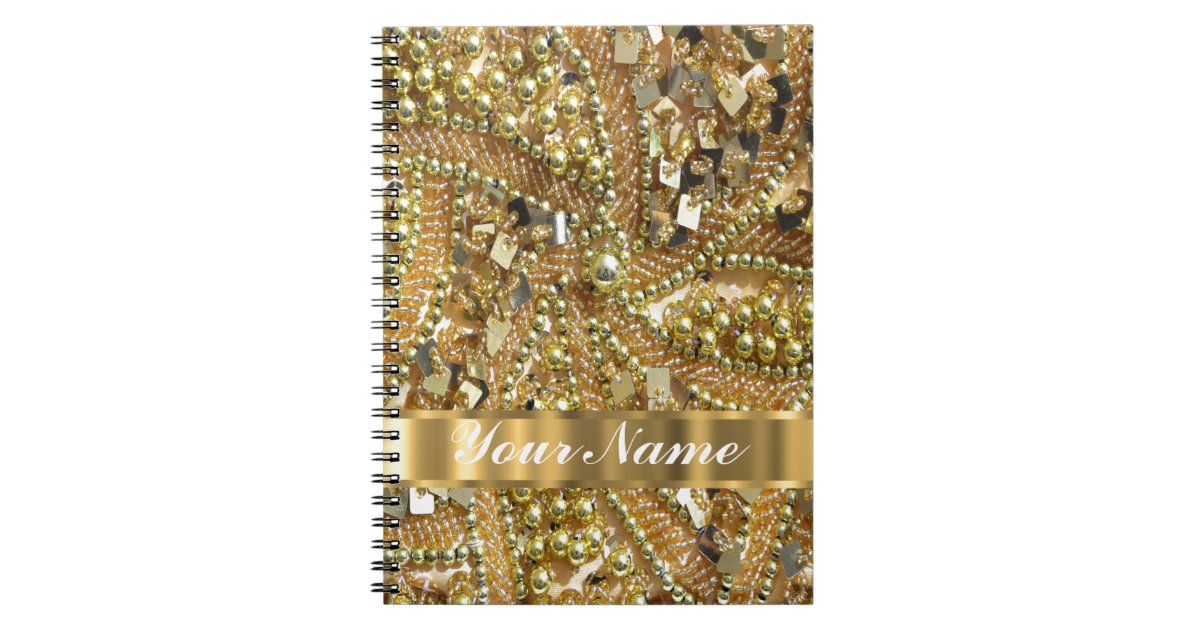 Elegant gold bling notebook | Zazzle