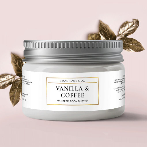 Elegant Gold Body Butter Jar Ingredients Label | Zazzle