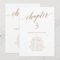 Elegant Gold Book Chapter Table Seating Chart Card | Zazzle