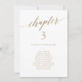 Elegant Gold Book Chapter Table Seating Chart Card | Zazzle
