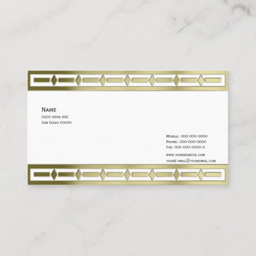 Elegant Gold Border Business Card | Zazzle