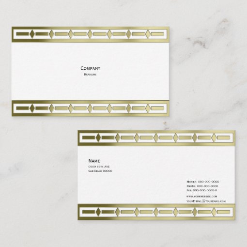 Elegant Gold Border Business Card | Zazzle