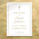 Elegant Gold Border Holy Communion Welcome Sign | Zazzle