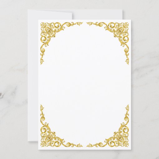 Elegant Gold Border White Islamic Muslim Wedding Invitation | Zazzle