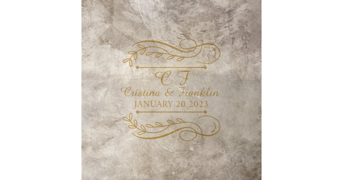 Elegant Gold botanical Flourish wedding Floor Decals | Zazzle