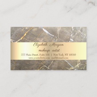 Elegant ,Gold,Brown Marble Stone Loyalty Card | Zazzle