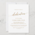 Elegant Gold Calligraphy Baby Dedication Invitation | Zazzle