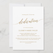 Elegant Gold Calligraphy Baby Dedication Invitation | Zazzle
