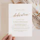 Elegant Gold Calligraphy Baby Dedication Invitation | Zazzle