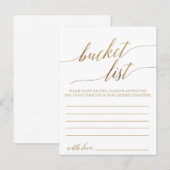 Elegant Gold Calligraphy Bucket List Cards | Zazzle