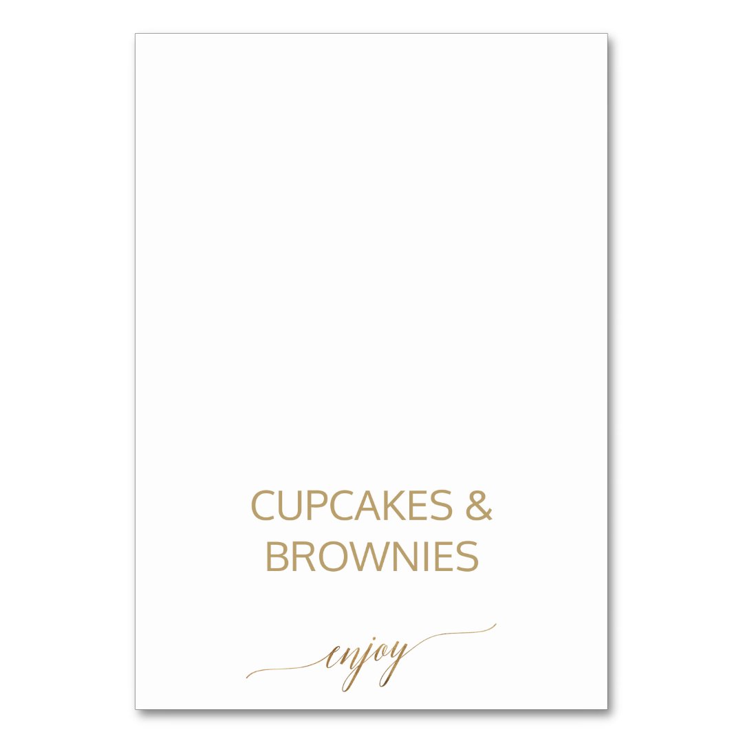 Elegant Gold Calligraphy Buffet Food Labels Table Number | Zazzle