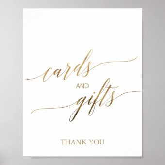Elegant Gold Calligraphy Cards and Gifts Sign | Zazzle