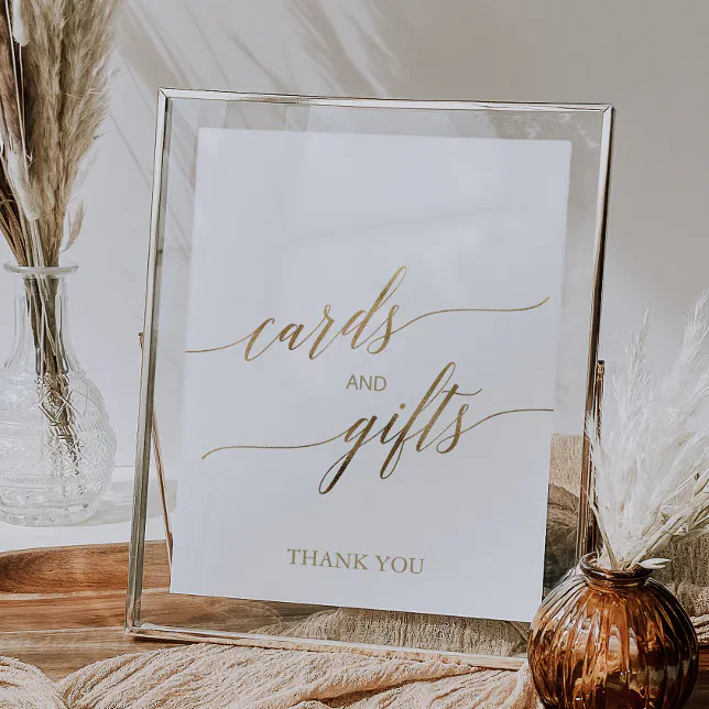 Elegant Gold Calligraphy Cards and Gifts Sign | Zazzle
