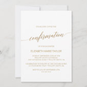 Elegant Gold Calligraphy Confirmation Invitation | Zazzle