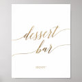 Elegant Gold Calligraphy Dessert Bar Sign | Zazzle