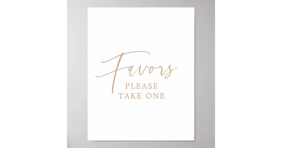 Elegant Gold Calligraphy Favors Sign | Zazzle