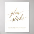 Elegant Gold Calligraphy Glow Sticks Sign | Zazzle