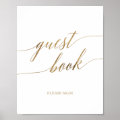 Elegant Gold Calligraphy Guest Book Sign | Zazzle