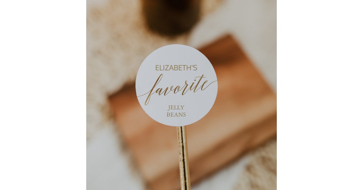 Elegant Gold Calligraphy His and Her Favorite Classic Round Sticker ...