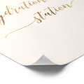 Elegant Gold Calligraphy Ivory Hydration Station Poster | Zazzle