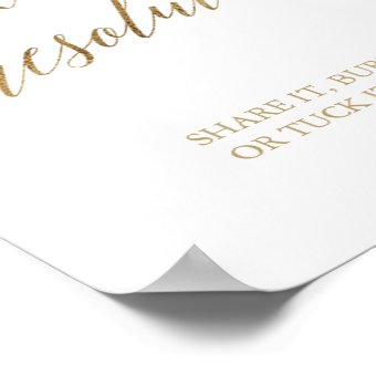 Elegant Gold Calligraphy Make A Resolution Sign | Zazzle