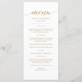 Elegant Gold Calligraphy Menu Card | Zazzle