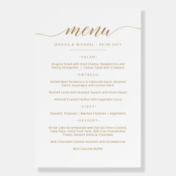 Elegant Gold Calligraphy Menu Sign | Zazzle