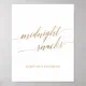 Elegant Gold Calligraphy Midnight Snacks Sign | Zazzle