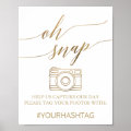 Elegant Gold Calligraphy Oh Snap Sign | Zazzle